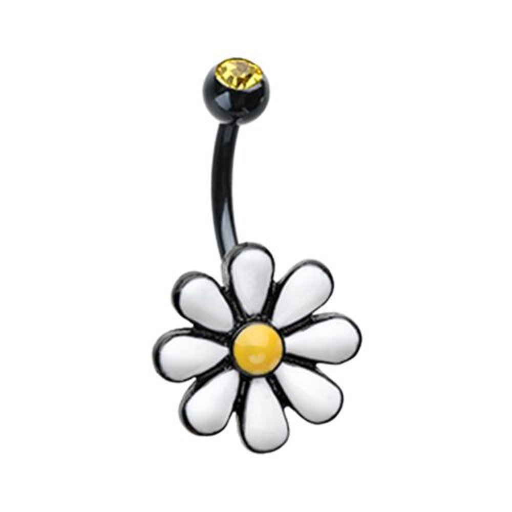 Black One Daisy at a Time WildKlass Belly Button Ring