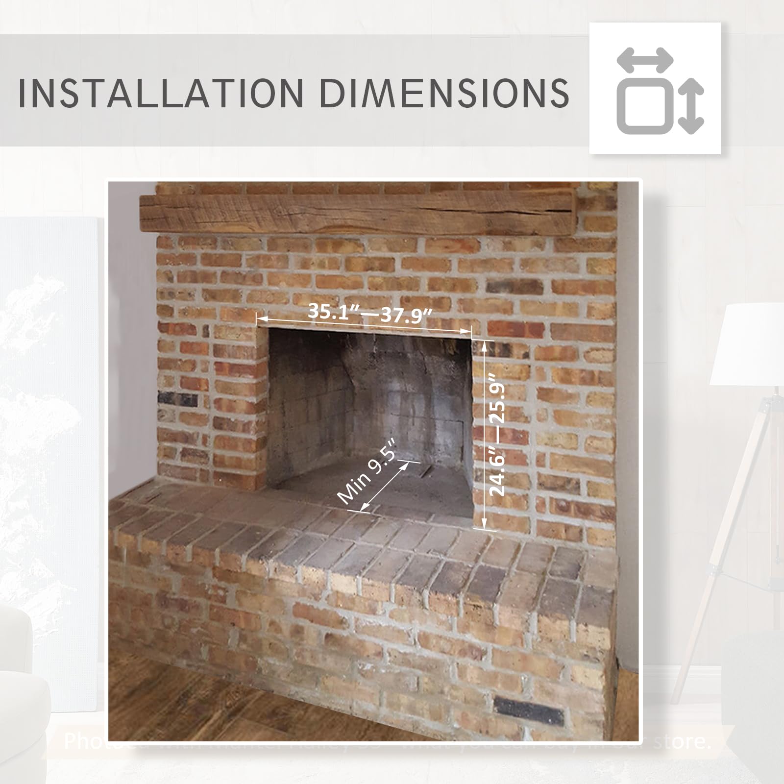 LegendFlame Carl 28" W Electric Fireplace Insert (EF262), Fireplace Heater 750/1500W, Fire Crackling Sound, Remote Control