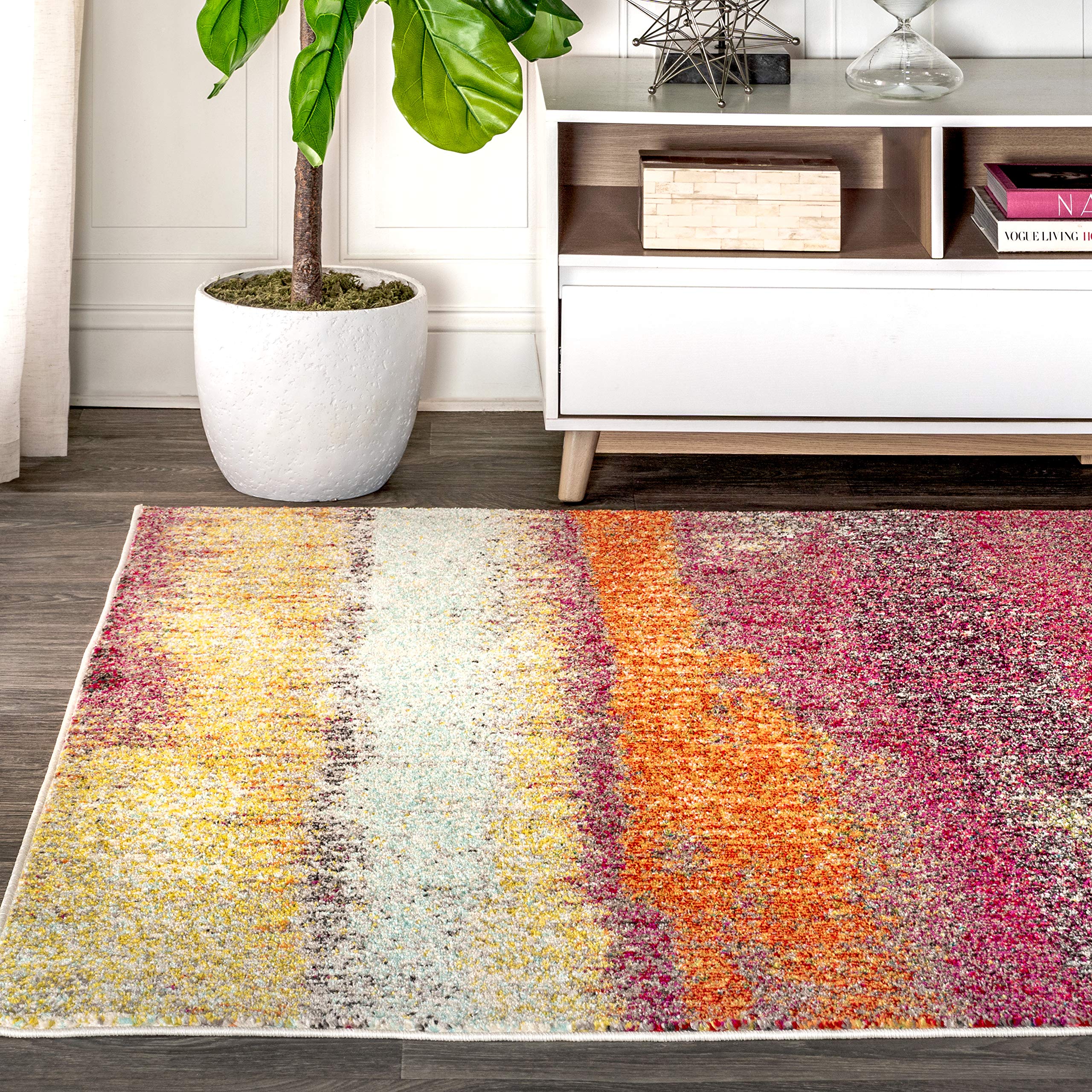 JONATHAN Y CTP105B-3 Contemporary POP Modern Abstract Vintage Indoor Area-Rug Bohemian Easy-Cleaning High Traffic Bedroom Kitchen Living Room Non Shedding, 3 X 5, Cream/Pink