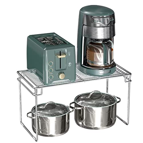 Joy Aid Heavy Duty Stackable Shelf Rack for Cookware, Appliance, Tools and More, Organization Shelf for Kitchen, Bathroom, Garage and Tool Shed, 304 Stainless SteelâŚ