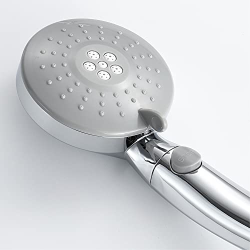 Deliao Elderly Handheld Shower Head Designed For Disabled Pregnant Woman Gravidas With 79-Inch Hose Suciton Cup Holder Bracket Home Care Control Button Convenient Push Button Chrome