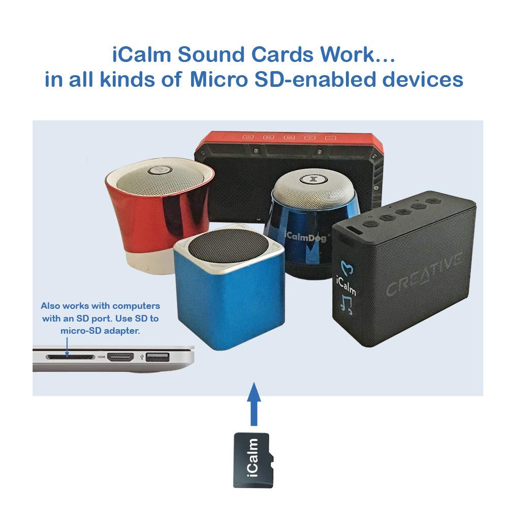iCalmPet | Through a Cat's Ear: Cat Calming | MicroSD Card | 3-hrs | Specialized Music to Soothe Feline Stress