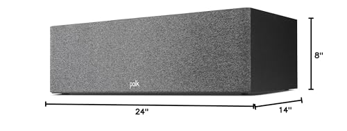 Polk Audio Reserve Series R400 Large Center Channel Loudspeaker, 1" Pinnacle Ring Tweeter & Dual 4" Turbine Cone Woofers, Hi-Res Certified, Dolby Atmos & IMAX Enhanced, Wall Mountable, Black
