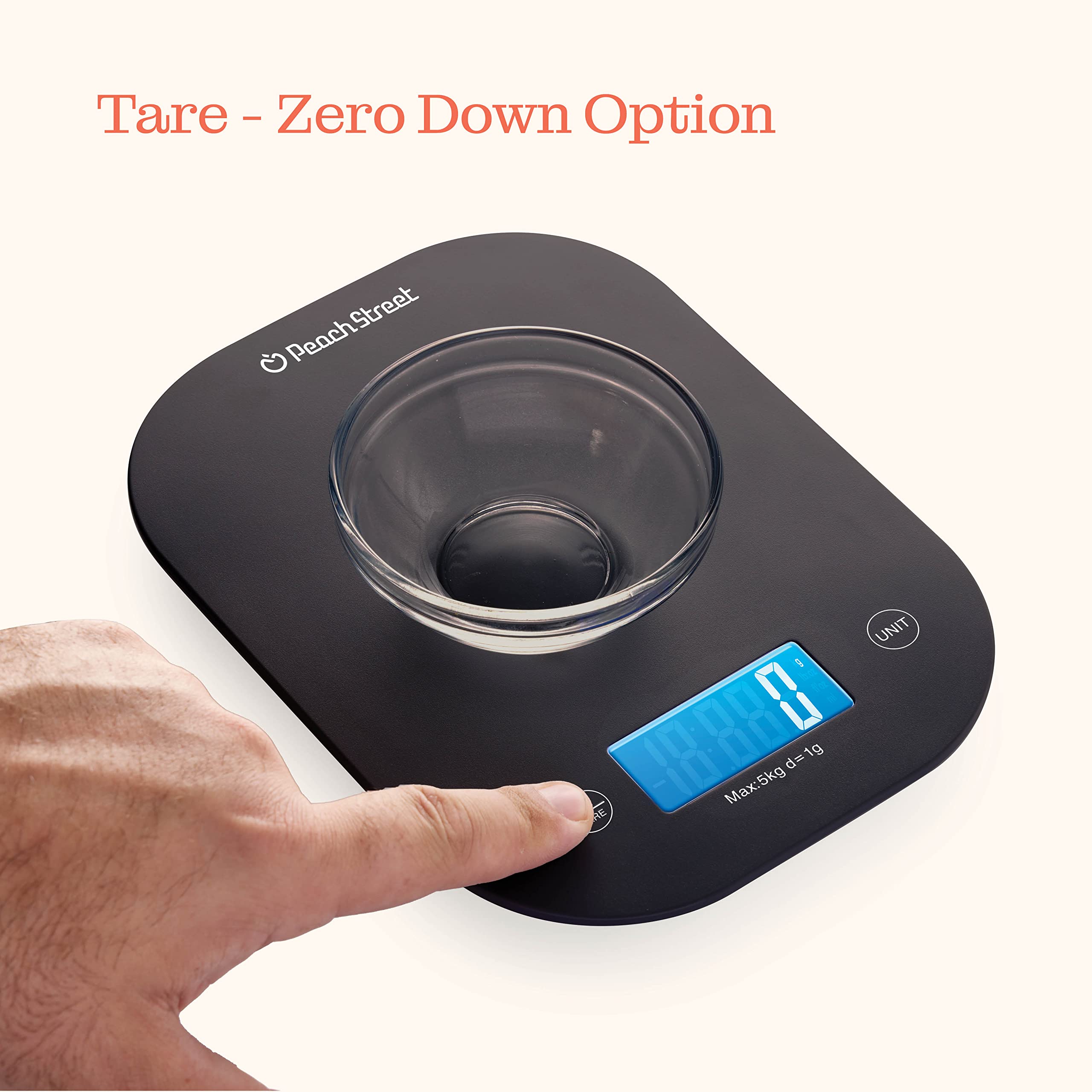 Digital Kitchen Food Scale - LCD Display Weight in Grams, Kilograms, Ounces, Fl Ounces, Milliliters, and Pounds Perfect for Precise Measurements, Baking, Cooking, Meal Prep, Weight Loss,