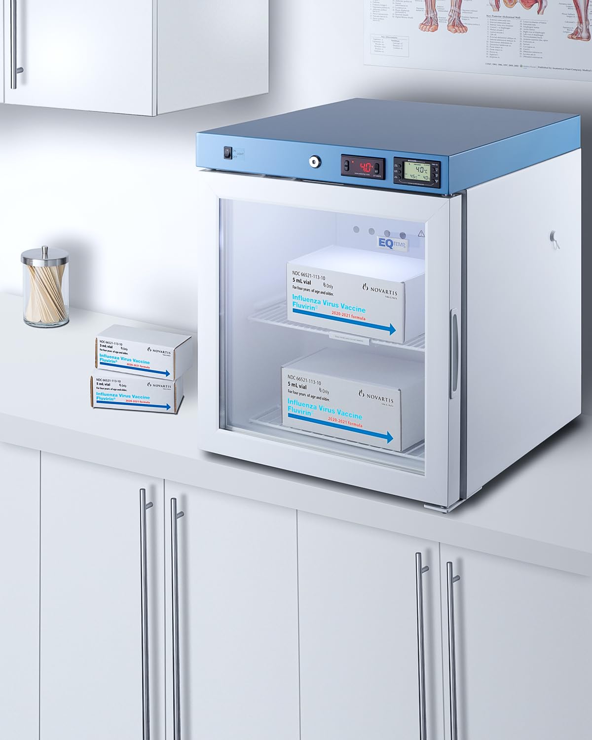 EQTemp 1.94 cu. ft Medical Refrigerator, Compact Glass Door- ACR22G