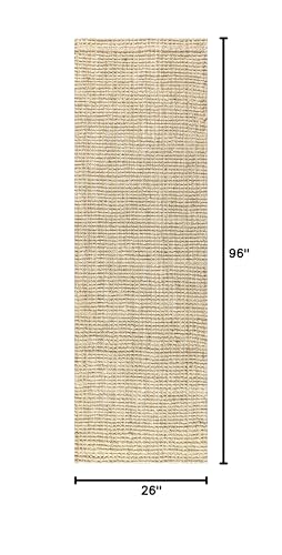 JONATHAN Y NFR103A-28 Hiro Hand Woven Chunky Jute Indoor Area -Rug Bohemian Farmhouse Easy -Cleaning Bedroom Kitchen Living Room Non Shedding, 2 X 8, Ivory