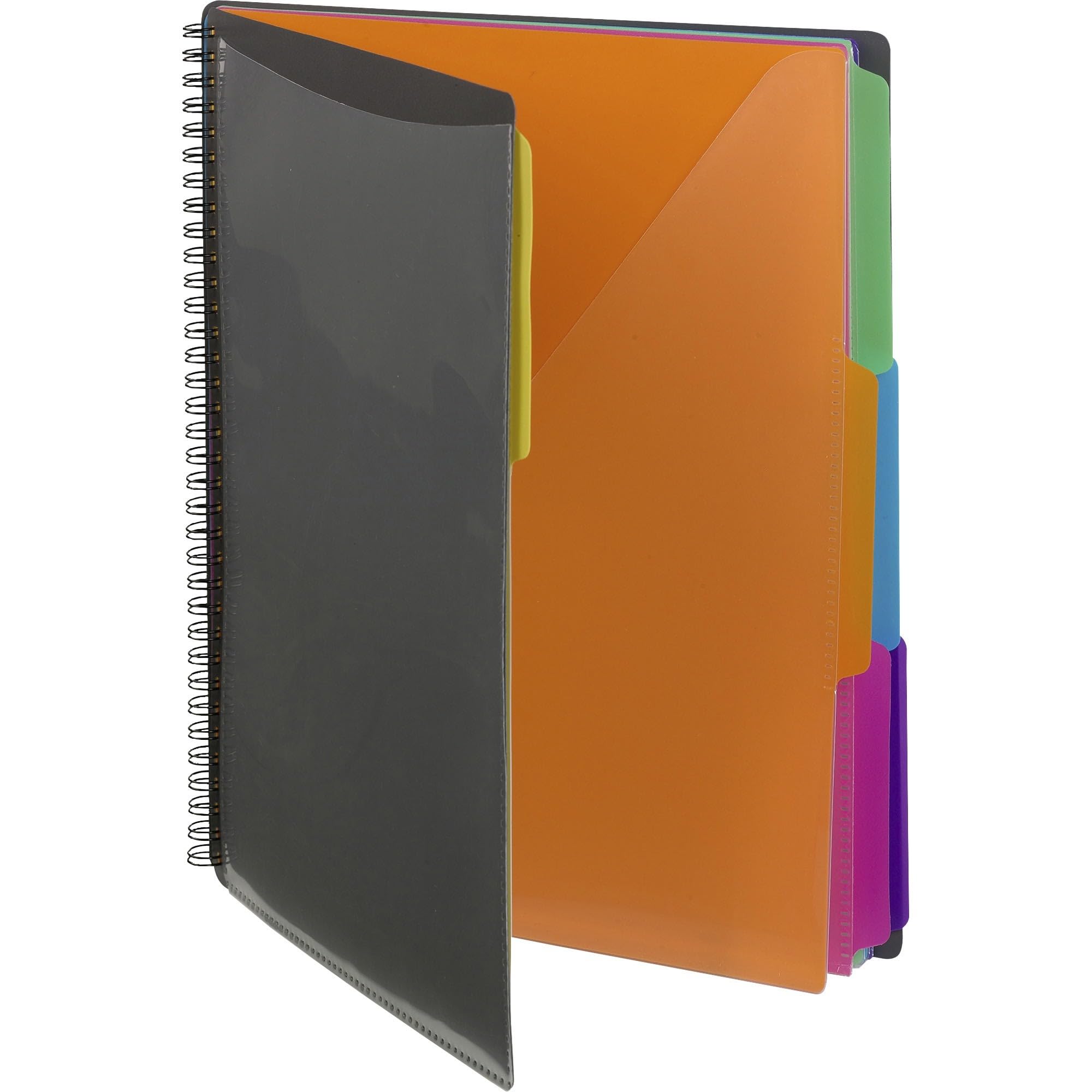 Smead 12 Pocket Poly Project Organizer, Letter Size, 1/3-Cut Tab, Gray with Bright Colors (89207) (Pack of 1)