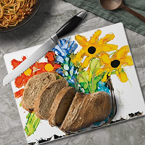 CounterArt Lovitude Decorative 3mm Heat Tolerant Tempered Glass Cutting Board 10β x 8β Manufactured in the USA Dishwasher Safe