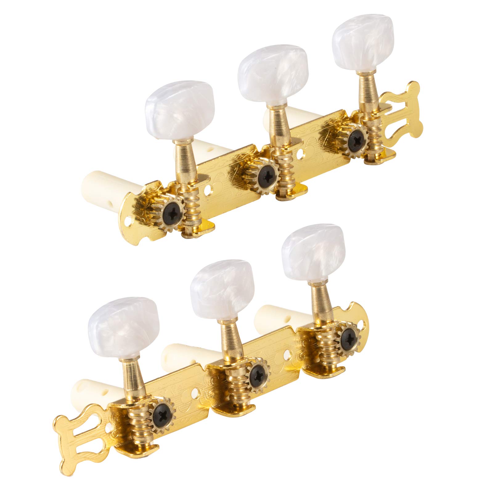 Randon Classical Guitar String Tuning Peg Tuner Machine Heads Tuning Key Pegs 3+3 Tuners for Nylon Strings (GOLD)