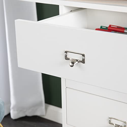 SEI Furniture Fold-Out Organizer Convertible Desktop Craft Desk, White