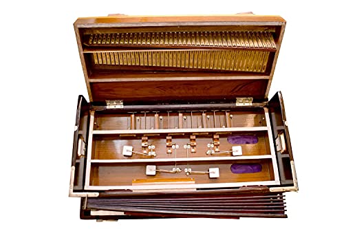 Non Scale Changer Harmonium LYDNSC-1 Concert Folding Auto Push Mohonlal Delux Double Reed 9Stopper 3 1/2 Octaves Burma Teak Wood Brass Work 7 Part Blow With Padding Bag buy only from LYDIAN