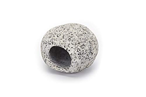 Penn-Plax Deco-Replicas Granite Aquarium Ornament & Hideaway – Realistic Stone Appearance – Safe for Freshwater and Saltwater Tanks – Small Size, White (RR1071)