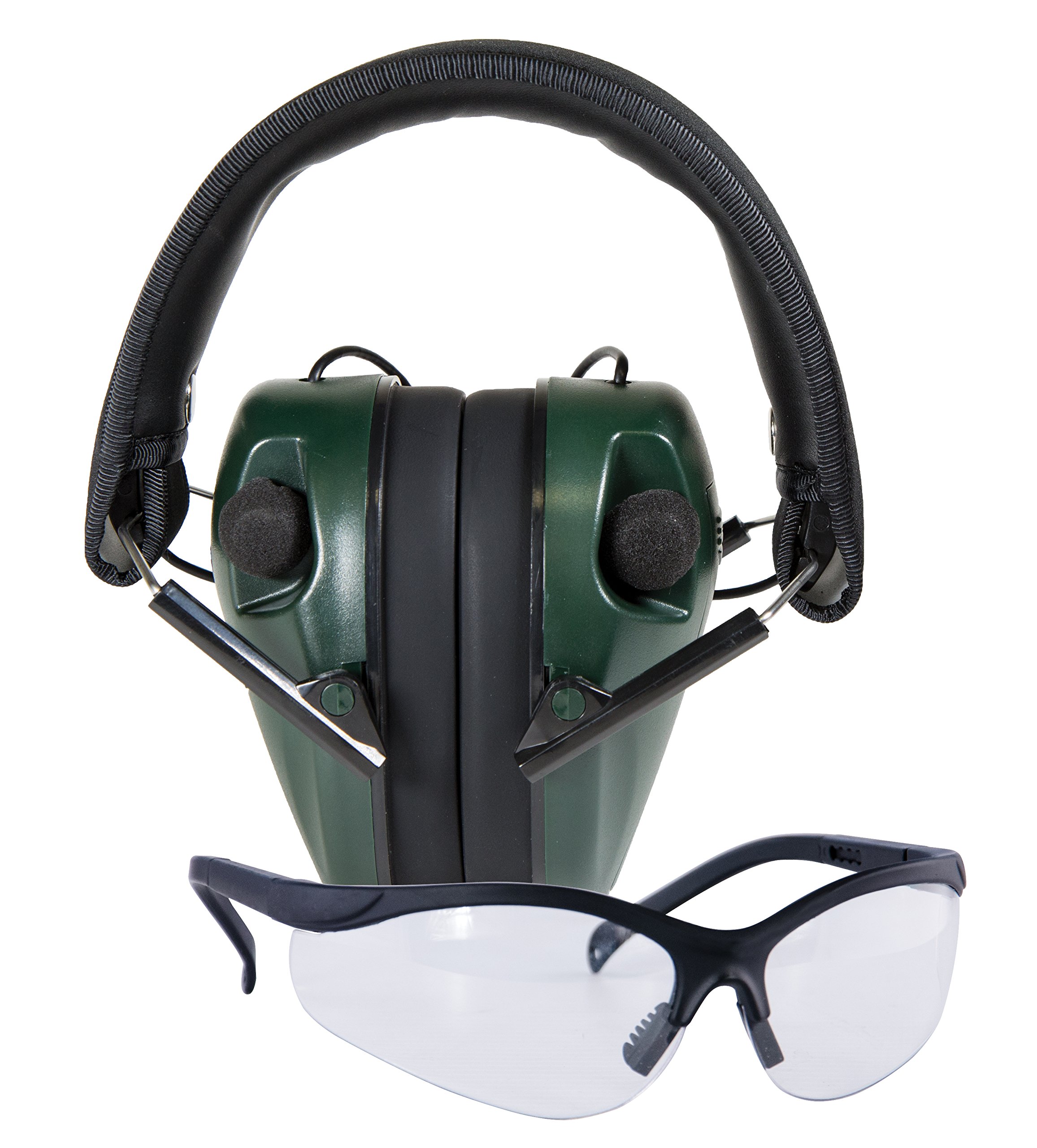Caldwell E-Max Low Profile Electronic 23 NRR Adjustable Earmuffs w/ Sound Amplification for Shooting Range with Glasses