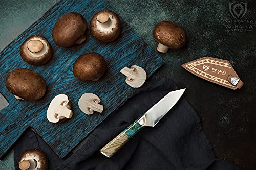 Dalstrong Paring Knife - 4 inch - Valhalla Series - 9CR18MOV HC Steel - Celestial Resin & Wood Handle - Professional Kitchen Knife - Razor Sharp - w/Leather Sheath