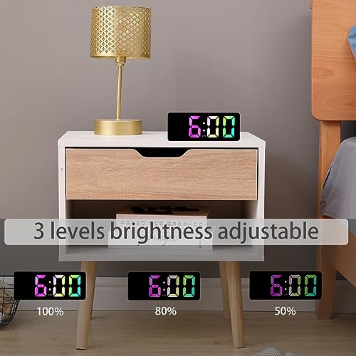 BuPnyou 6.5-inch Digital Clock, Small Alarm Clock for Bedrooms, Lightweight Digital Calendar, Temperature ℃/℉, Desktop Alarm Clock 12H/24H, Snooze Function, Adjustable Brightness, Corded Powered