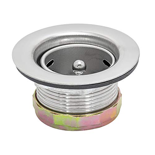 EZ-Flo 2-1/2 Inch Removable Kitchen Sink Strainer Drain Standard Shank Junior Duo with Die Cast Nut, Stainless Steel, 1-7/8 Inch to 2-1/4 Inch Opening, 30035