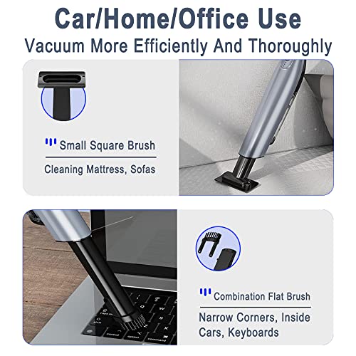 Kinmac Handheld Car Vacuum Cleaner Cordless - Rechargeable Portable Vacuum for Car, Home, Office, Strong Suction Handheld Vacuum Cleaner Car, Pet Hair Vacuum with Charging Dock(Gray)