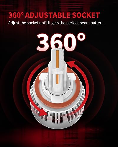 LASFIT H11 LED Bulbs, 2023 Upgrade H8 H9 H16 LED Light Bulbs 6000LM Super Bright Conversion Kit Plug and Play, Non-Polarity-2 Bulbs