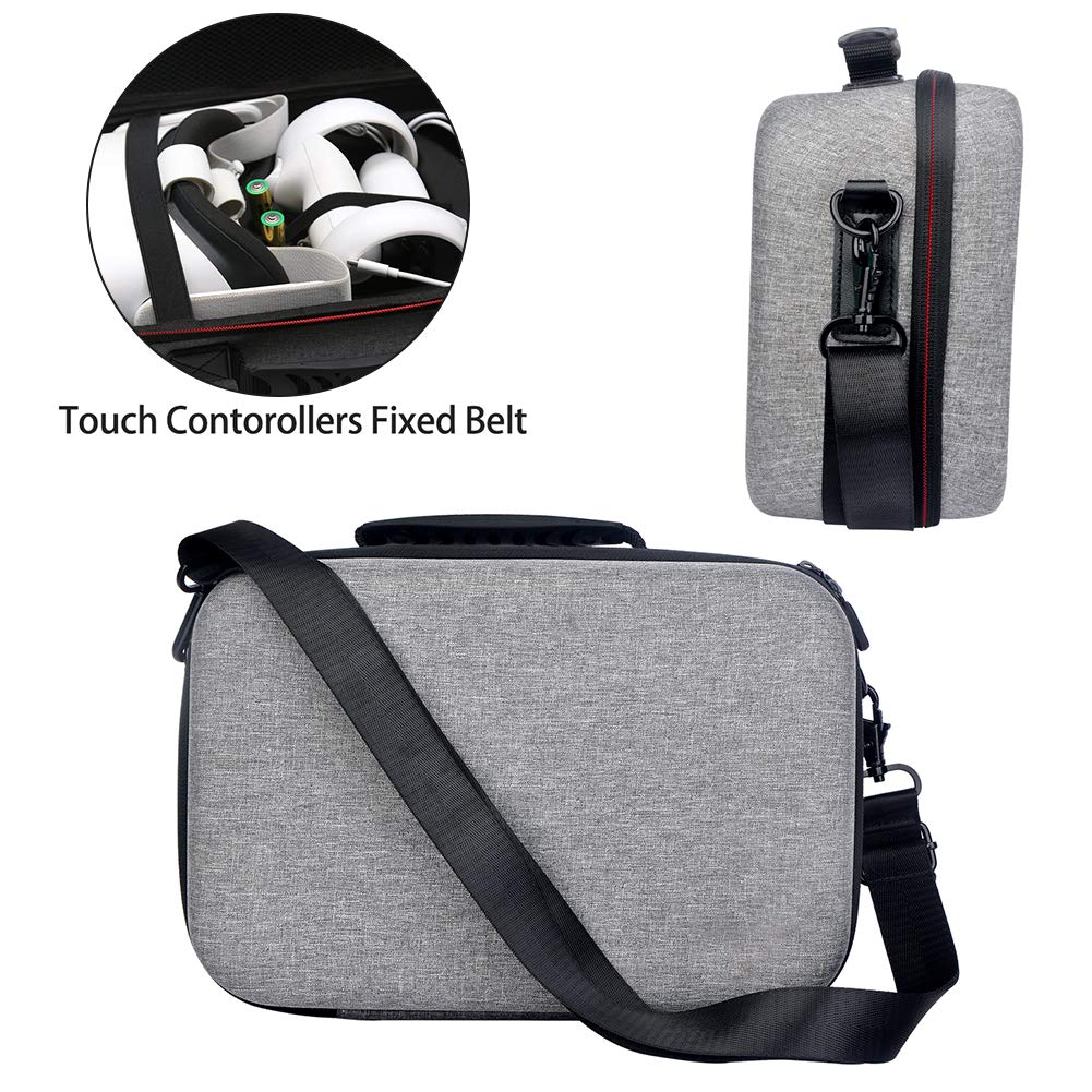 CALIDAKA All-in-One VR Hard Carrying Case Compatible for Oculu s Quest 2, Waterproof VR Gaming Headset Bag with Handle, Durable VR Protective Travel Case, 12.6x9.05x4.9 Inch