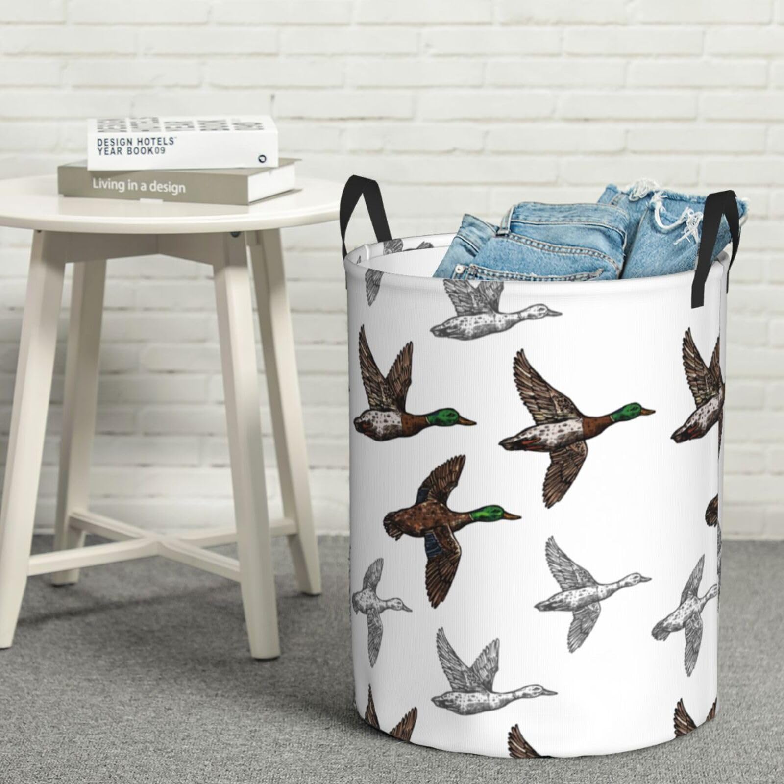 Duck Mallard Wild Bird Large Laundry Basket Decor Round Laundry Hamper Collapsible Laundry Baskets With Handles Dirty Clothes Hamper Basket Toy Cloth Storage Basket for Bedroom Room Decor