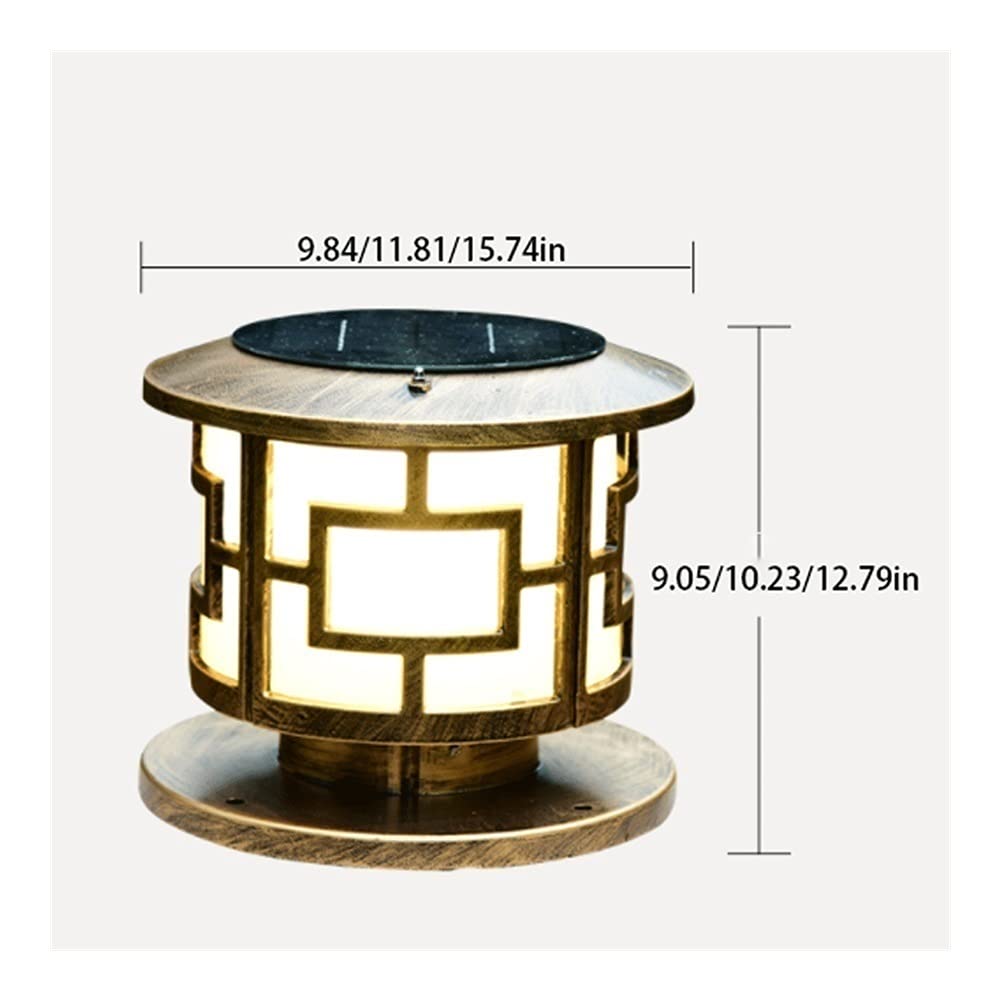 Solar Light European Style LED Column Head Lamp Fence Door Post Lamp Villa Home Garden Garden Light Outdoor Light Garden Lamp (Size : 300mm)