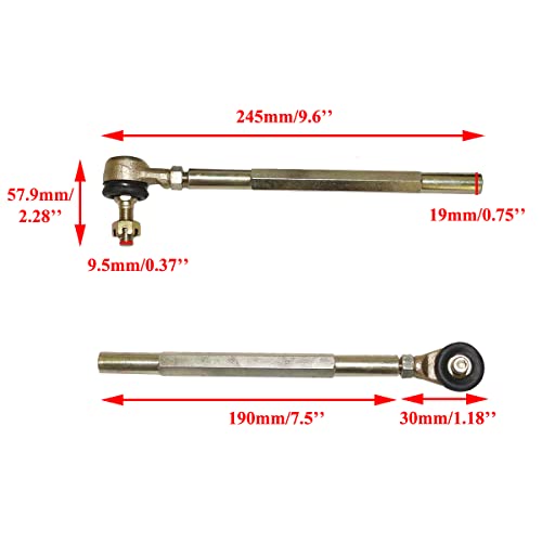 PRO BAT 300mm/11.8'' Steering Wheel Steel Kit 320mm/12.6'' Gear Rack Pinion Adjustable Shaft Set Replacement for 110cc Go Kart ATV Buggy Quad