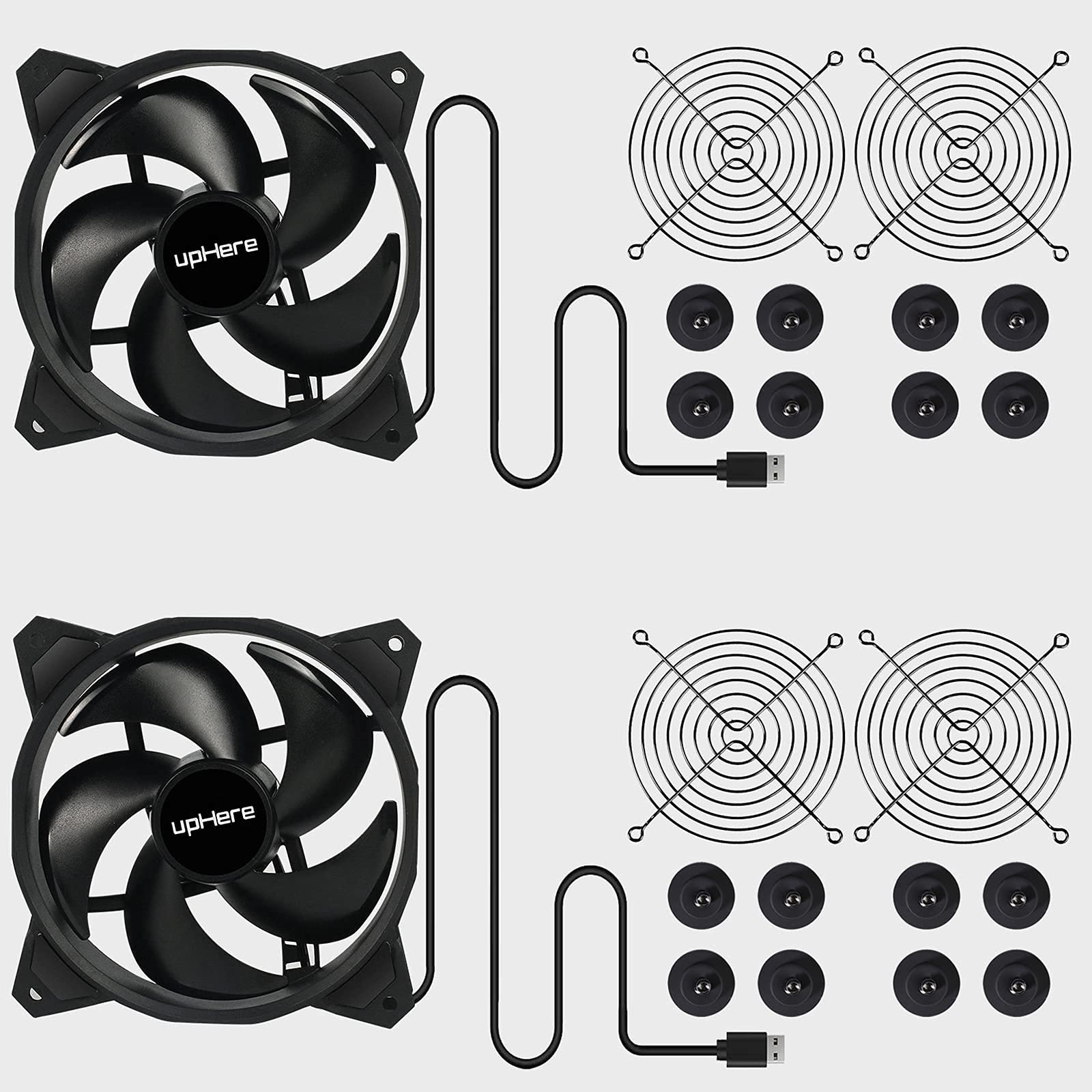 novonest 120mm Fan,USB Powered Fans Quiet computer cooling 5v Fan,Black,for PC/Xbox/Playstation/TV Box etc.,U1203