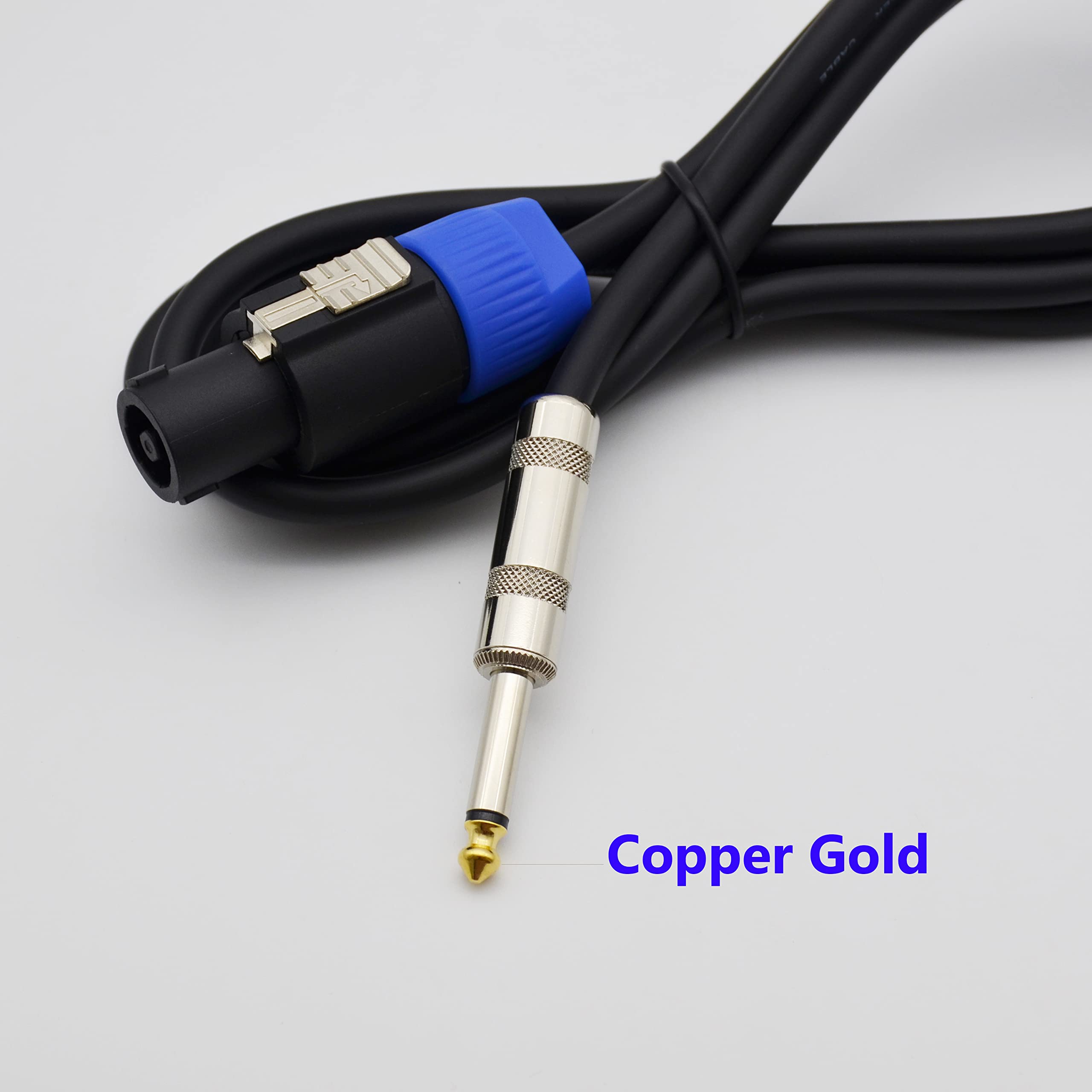 SbE-rsyun 10 ft Speaker Cable 12 Gauge Wire 2 Conductor Speakon with Twist Lock to 1 4 Inch TS Male Compatible with PA DJ Home Audio