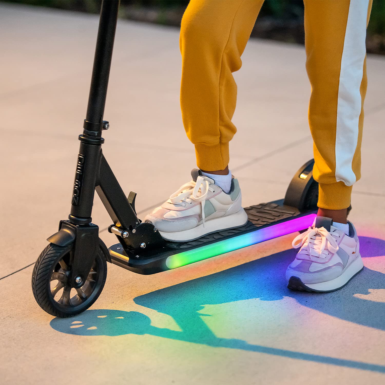 Jetson Omega Electric Scooter, Up to 10 MPH, Range Up to 5 Miles, 150-Watt Motor, Foldable, 3 Speed Mode, Light-Up Deck, Ages 8+, Black, JOMEGA-BLK