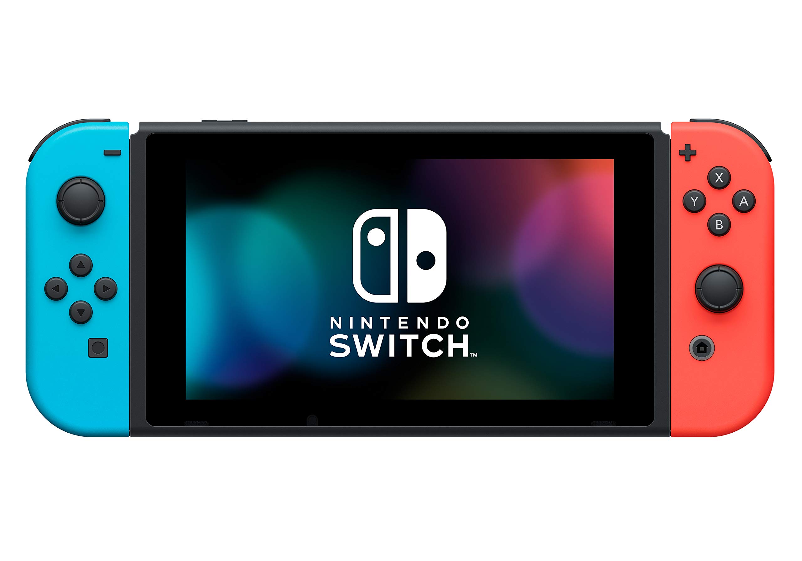 Nintendo Switch with Neon Blue and Neon Red Joy-Con + New Super Mario Bros. U Deluxe (Full Game Download) - Switch Console