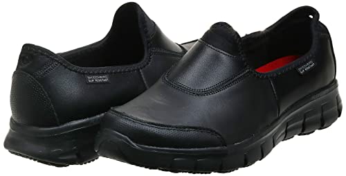 Skechers for Work Women's Sure Track Slip Resistant Shoe, Black, 7.5 M US