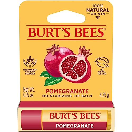 Burt's Bees 100% Natural Moisturizing Lip Balm, Pomegranate with Beeswax and Fruit Extracts, 1 Tube