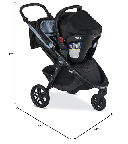 Britax B-Free Travel System with B-Safe Endeavours Infant Car Seat - Birth to 65 Pounds, Frost