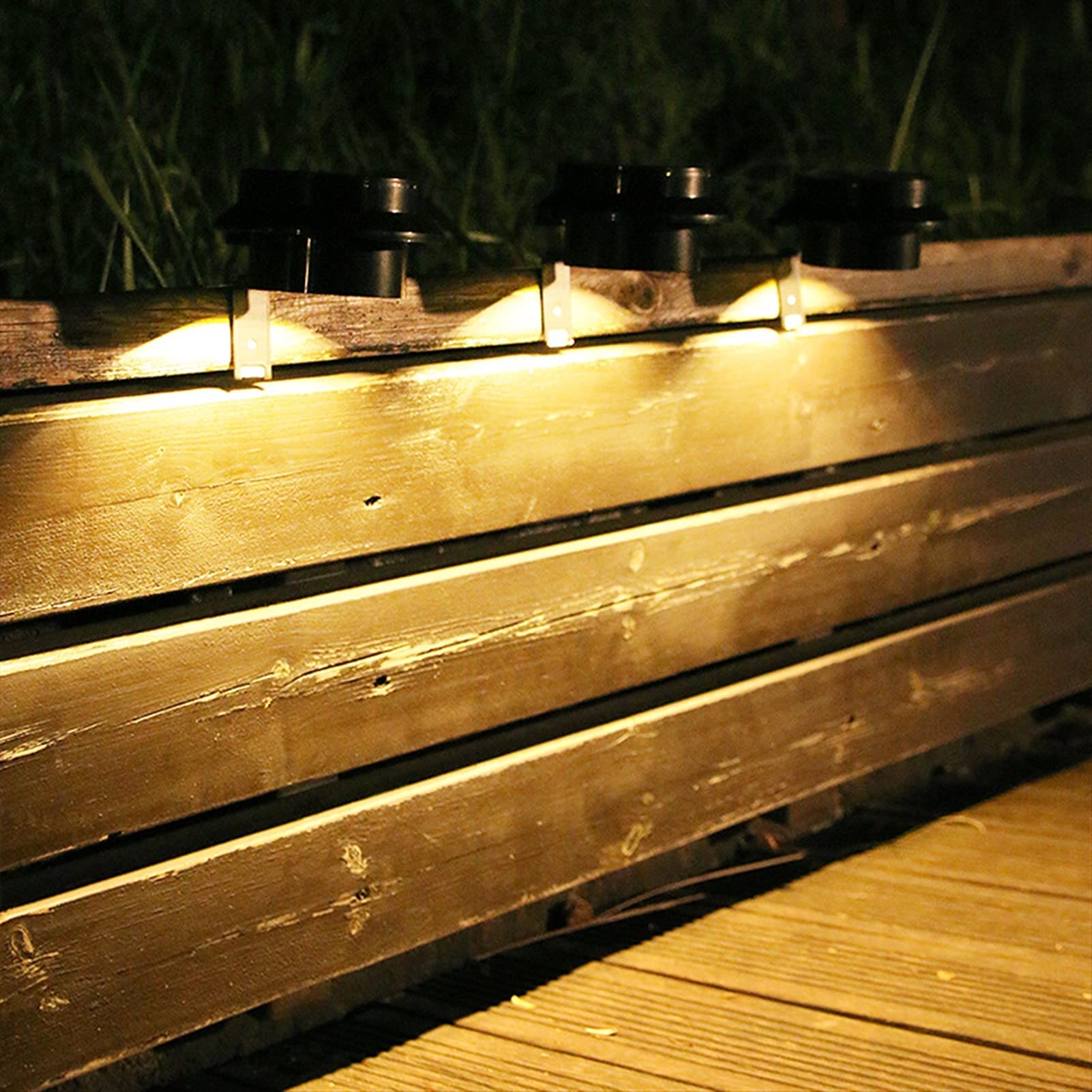 Solar Solar Light Garden Light Outdoor Home Lighting Indoor and Outdoor Induction Wall Light Street Light Automatically Turns On at Dark Waterproof (Size : 13LED lamp Black Shell Warm Light)