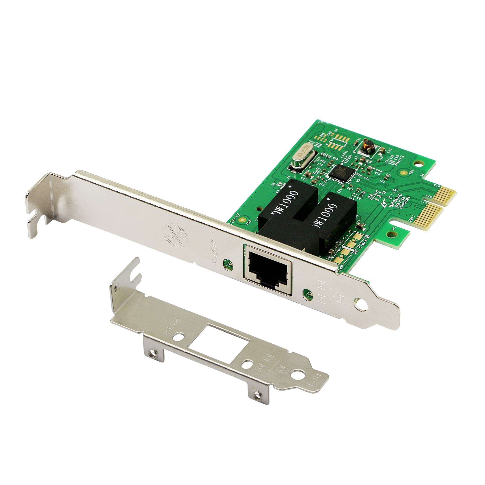 CERRXIAN Gigabit Ethernet PCI Express 1x Slot PCI-E Network Card 10/100 / 1000Mbps with Low Profile Bracket for Desktop PC