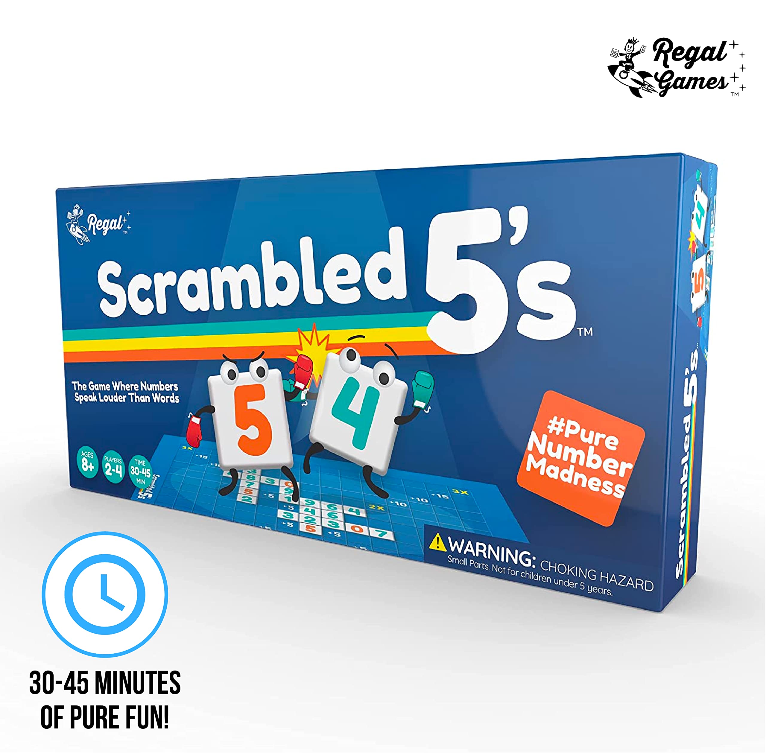 Regal Games - Scrambled 5’s - Fun Family-Friendly Math Game - Includes Silicone Game Mat - Ideal for 2-4 Players Ages 8+