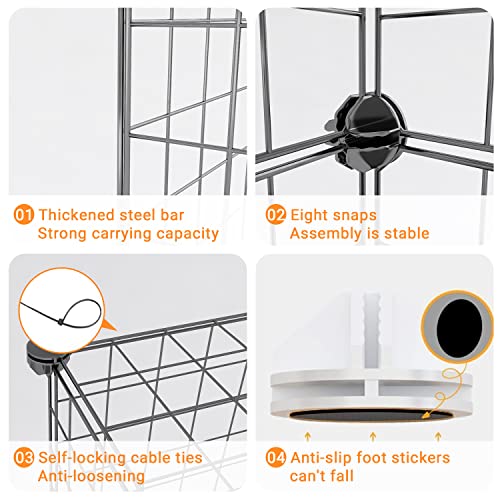 IKARE Cat Cage DIY Indoor Pet Home Small Animal House Detachable Playpen with 3 Doors 3 Tiers for Kitten Puppy Bunny Exercise. (Black,27.6 x 27.6 x 41.3Inch)
