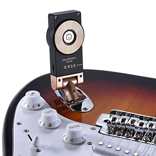 Stax Guitar Wireless System Transmitter and Receiver, Electric Guitar Accessories with 2.4GHZ, Built-in Rechargeable Wireless Guitar System for Electric Guitar Bass Gold