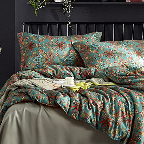 Ikawaapurry Comforter Set for Queen Size Bed Farmhouse Boho Bedding Sets Fluffy Lightweight Flowers Plants All Season 3 Pcs Comforter with 2 Pillow Shames