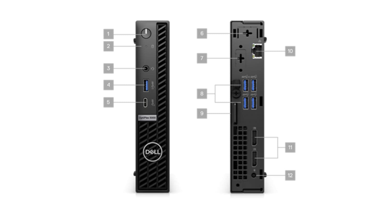Dell Optiplex 5000 Micro Tower Desktop (2022) | Core i7-12700T - 1TB SSD Hard Drive - 16GB RAM | 12 cores @ 4.7 GHz Win 11 Pro Black (Renewed)