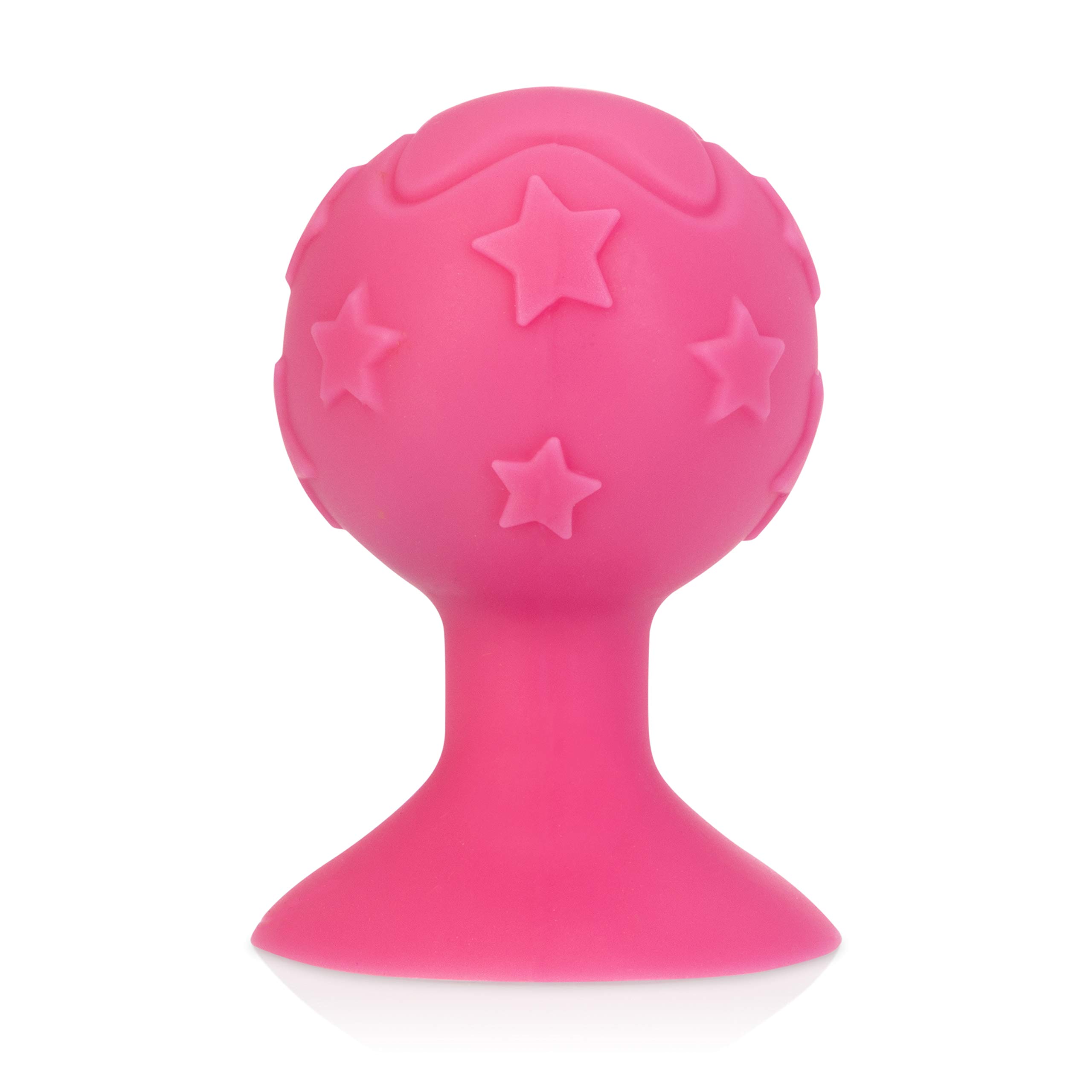 Nuby Silly Rattle Ball Interactive Suction Toys, 2 Piece, Pink/Purple