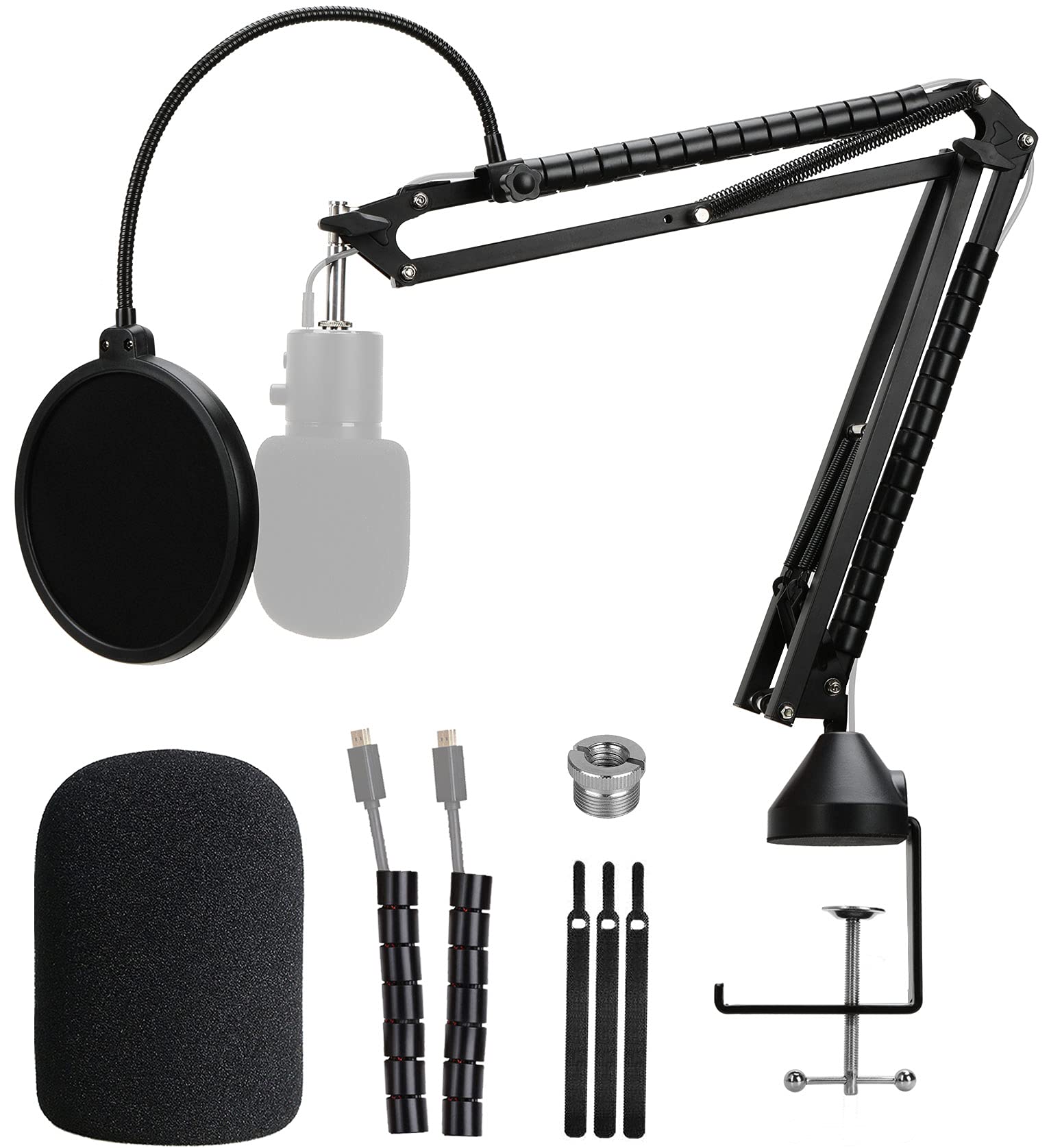Razer Seiren X Boom Arm with Pop Filter - Professional Mic Stand for Broadcasting and Recording by YOUSHARES