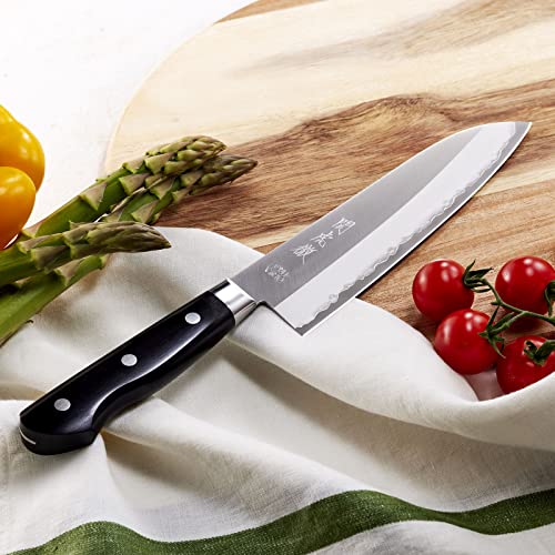 Yasuda Hamono YG300 Toru Seki Toru V Gold No. 10 with Tsuba, Santoku Knife, 7.1 inches (180 mm)