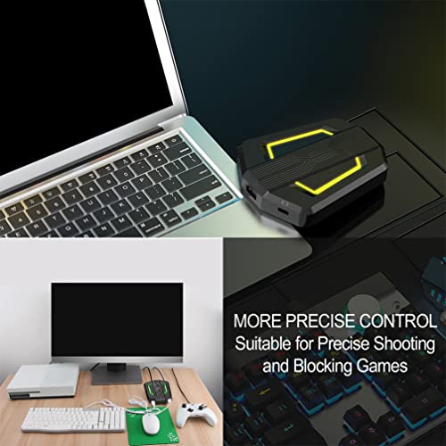 SOLUSTRE Game Controller Adapter Colorful Lighting USB Gaming Mouse Keyboard Adapter
