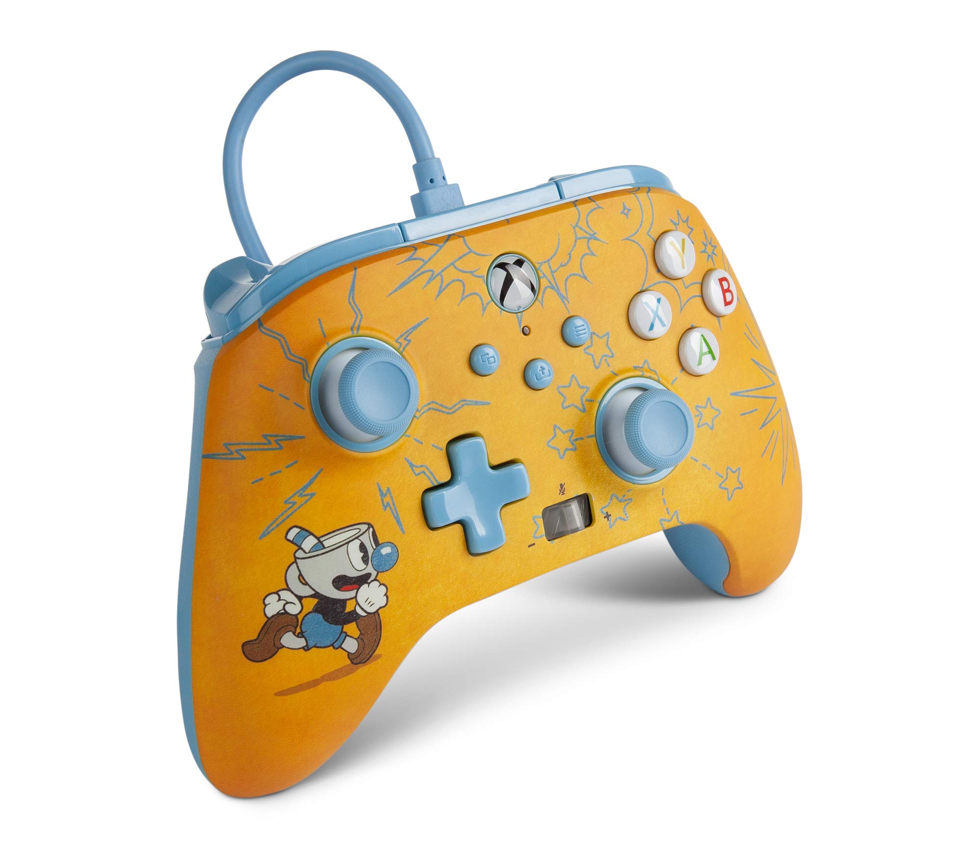 PowerA Enhanced Wired Controller for Xbox Series X|S - Cuphead: Mugman, Gamepad, Wired Video Game Controller, Gaming Controller, Xbox Series X|S - Xbox Series X