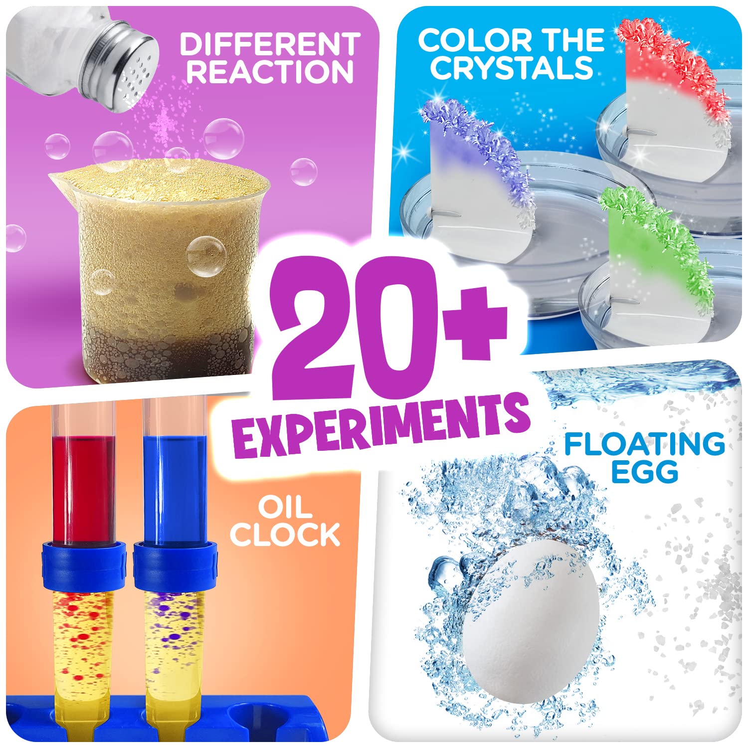 Science Kit for Kids Ages 3, 4, 5, 6, 7 - Over 20 Science Experiments - Lab Coat Included