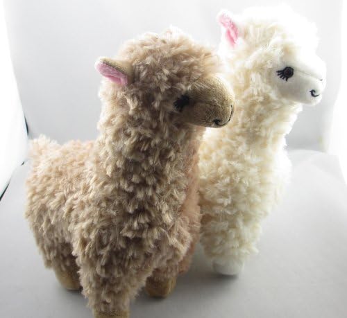 MEKBOK 2pcs Cute Alpaca Plush Toy Camel Cream Llama Stuffed Animal Kids Doll 9inch/23cm Height