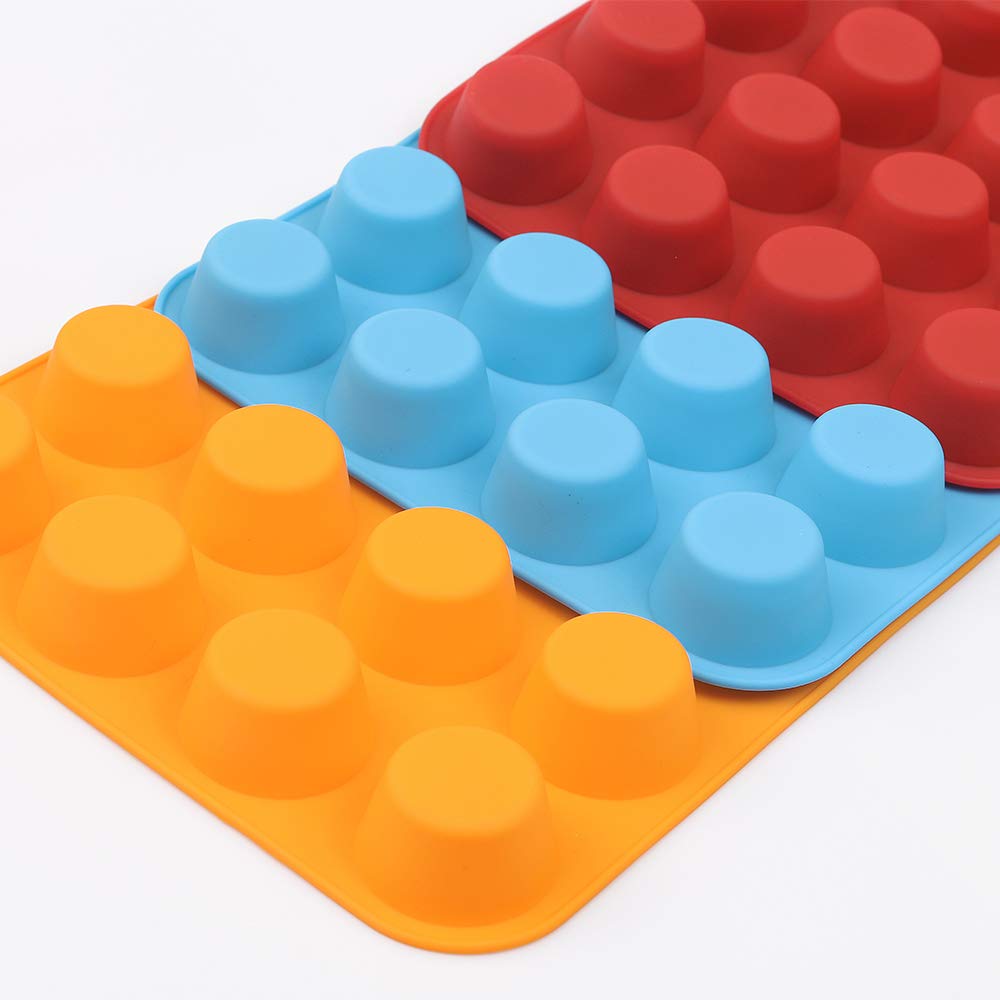 Cozihom 12 Cups Silicone Muffin Pan and 24 Cups Mini Size Silicone Muffin Pan