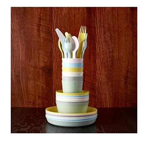 Ikea Plastic 18-Piece Cutlery Set Mixed Colours, Set of 6 Sppon, 6 Fork and 6 Knife