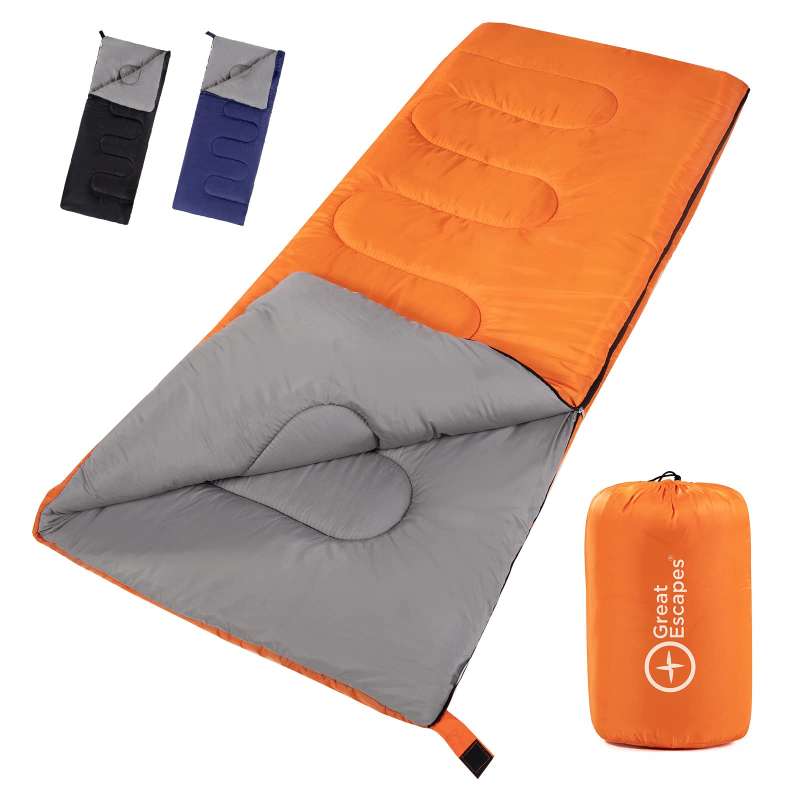 Camping Sleeping Bag for Adults Kids 4 Season Cold & Warm Weather - Ultralight Waterproof Envelope Sleeping Bag with Compression Sack for Indoor Outdoor Hiking Backpacking Use